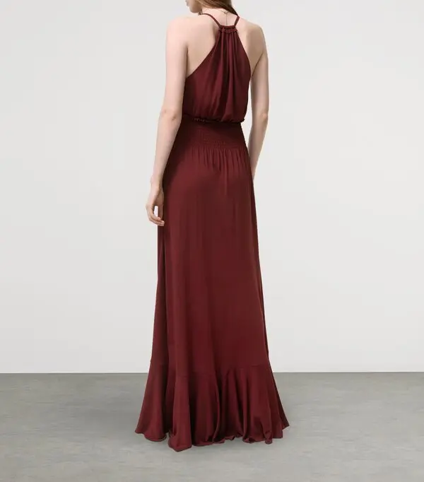 Burberry Self-tie Neckline Maxi Dress - Red