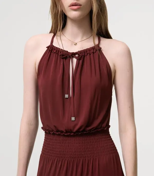 Burberry Self-tie Neckline Maxi Dress - Red