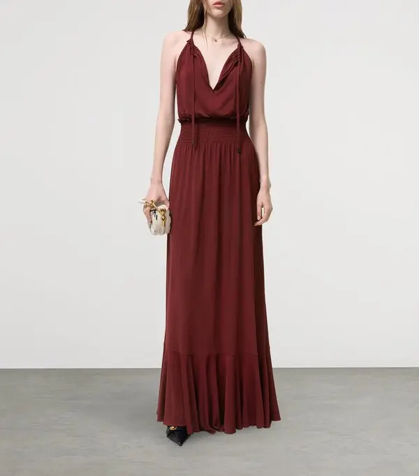 Burberry Self-tie Neckline Maxi Dress - Red