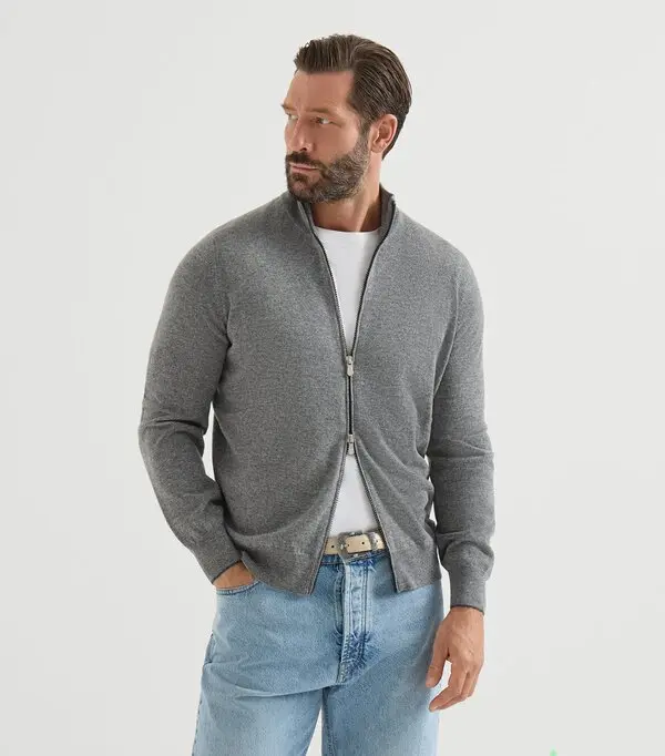 Brunello Cucinelli Cashmere Two-way Zip Cardigan