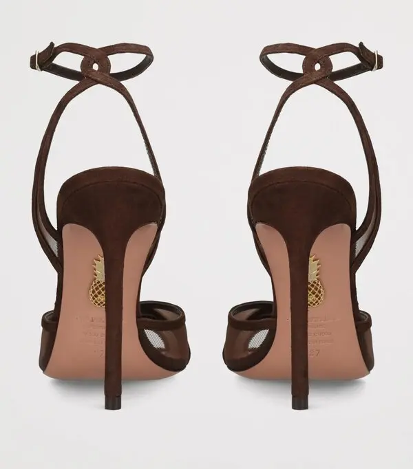 AQUAZZURA Suede Shear Heeled Sandals 105