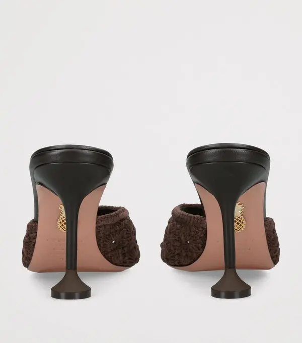 AQUAZZURA Woven Loom Mules 85