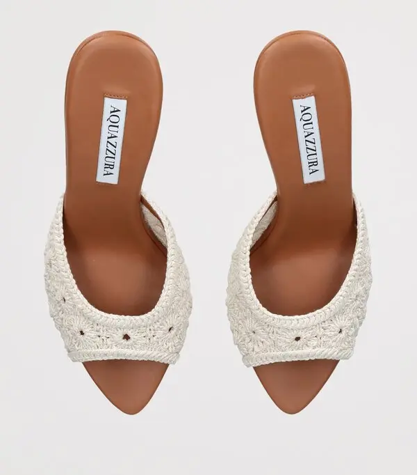 AQUAZZURA Woven Loom Mules 85