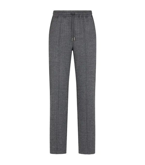 TOM FORD Cotton-wool-silk-cashmere Drawstring Trousers - Grey