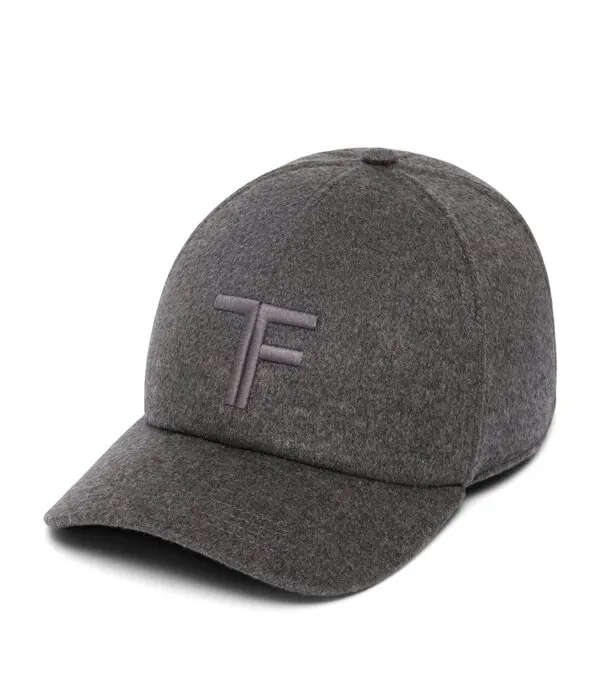 TOM FORD Cashmere Logo Baseball Cap - Grey