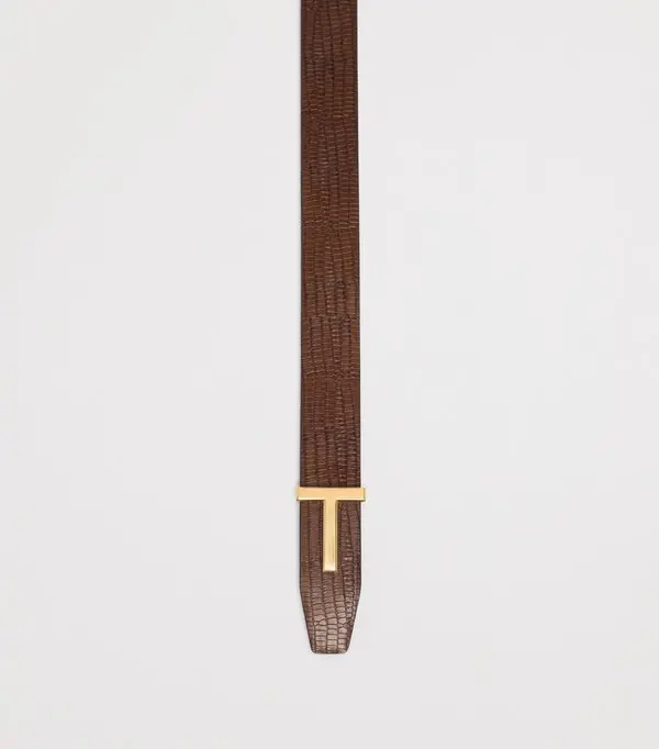TOM FORD Calfskin Scale-effect T Belt