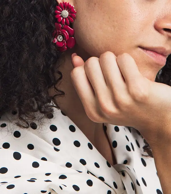 Carolina Herrera Embellished Floral Clip-on Earrings