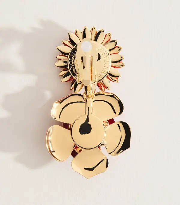 Carolina Herrera Embellished Floral Clip-on Earrings