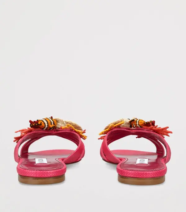 AQUAZZURA Raffia Marea Mules