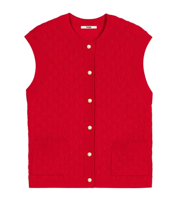 Maje Wool-cashmere Knitted Sweater Vest