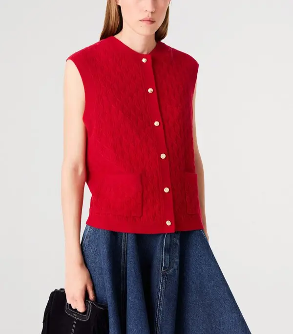 Maje Wool-cashmere Knitted Sweater Vest