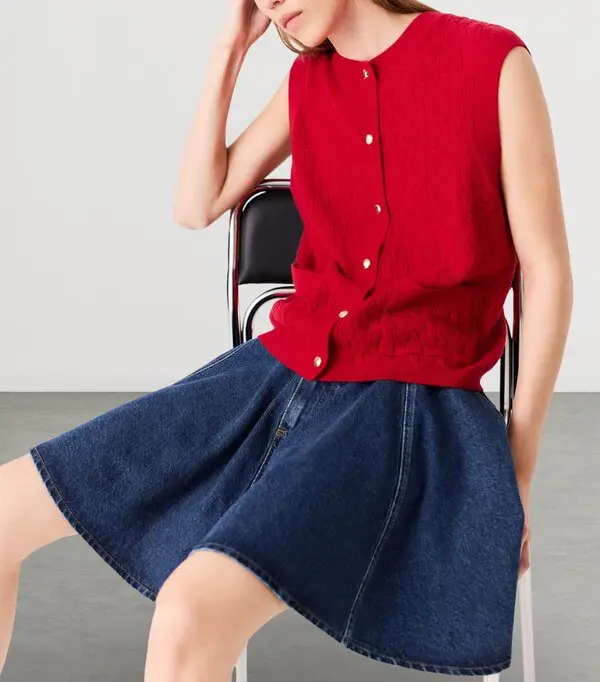 Maje Wool-cashmere Knitted Sweater Vest