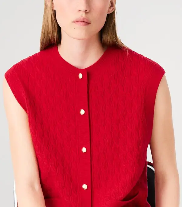 Maje Wool-cashmere Knitted Sweater Vest
