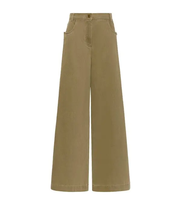 Max Mara Wide-leg High-rise Bull Denim Jeans - Brown