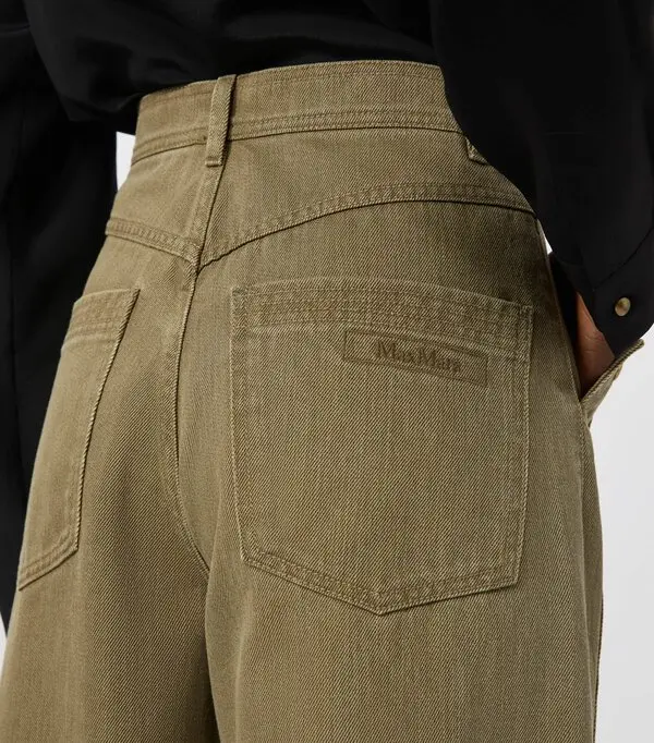 Max Mara Wide-leg High-rise Bull Denim Jeans - Brown