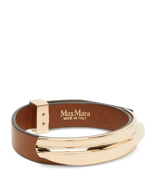 Max Mara Leather-metal Cuff Bracelet
