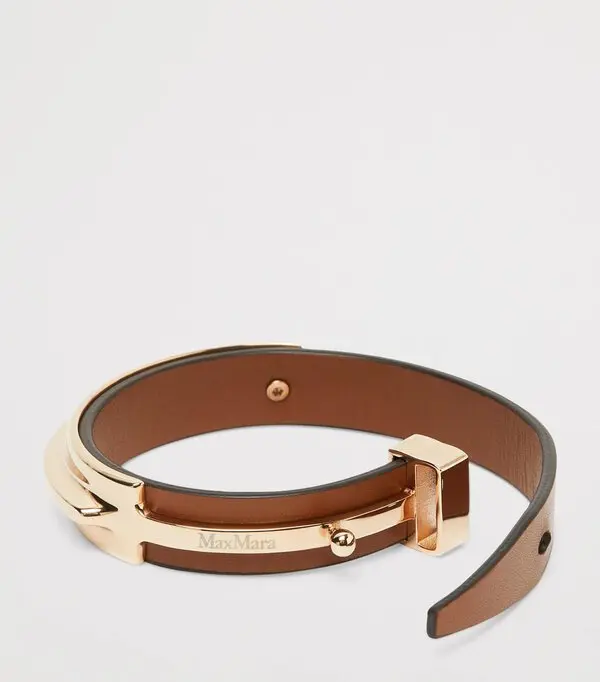 Max Mara Leather-metal Cuff Bracelet