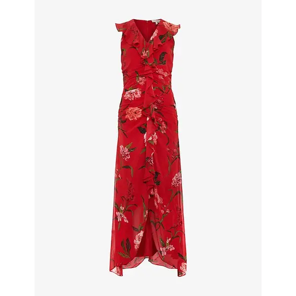 PHASE EIGHT Mae Floral-print Woven Maxi Dress - Red