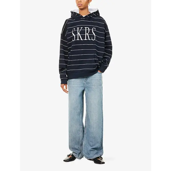 SISTERS & SEEKERS Striped Logo Cotton-blend Hoodie