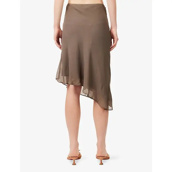 Bec & Bridge Samantha Asymmetric Georgette Midi Skirt