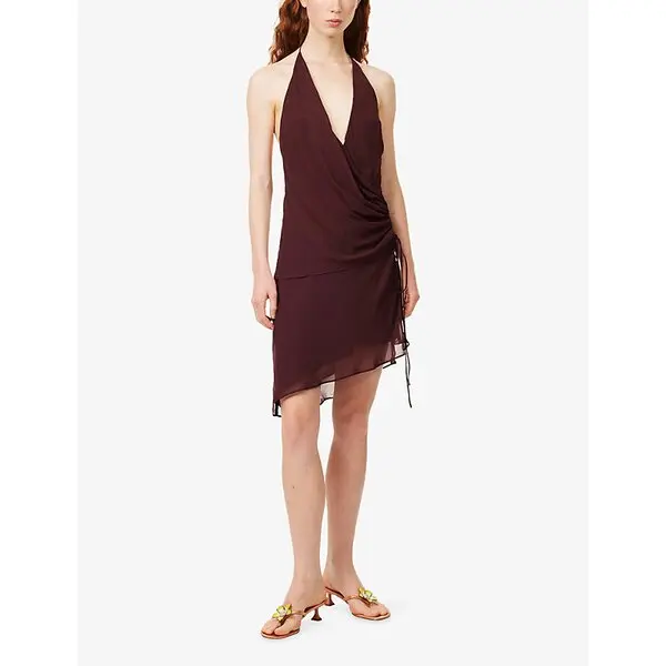 Bec & Bridge Amanda Halter-neck Woven Mini Dress