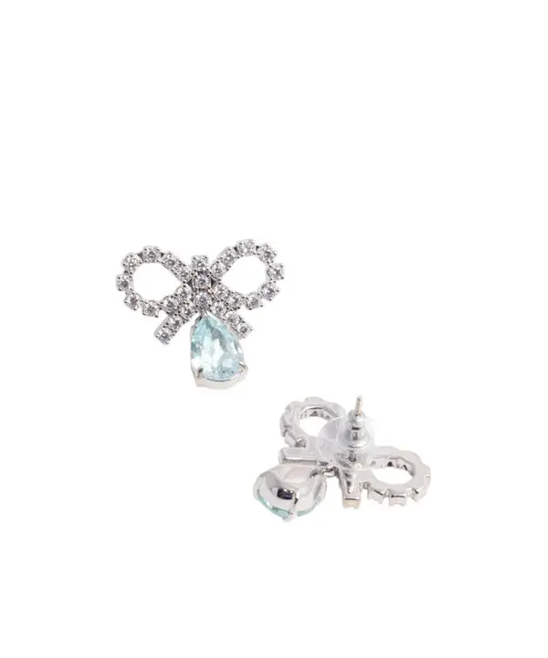 SELF-PORTRAIT Embellished Micro Bow Droplet Earrings