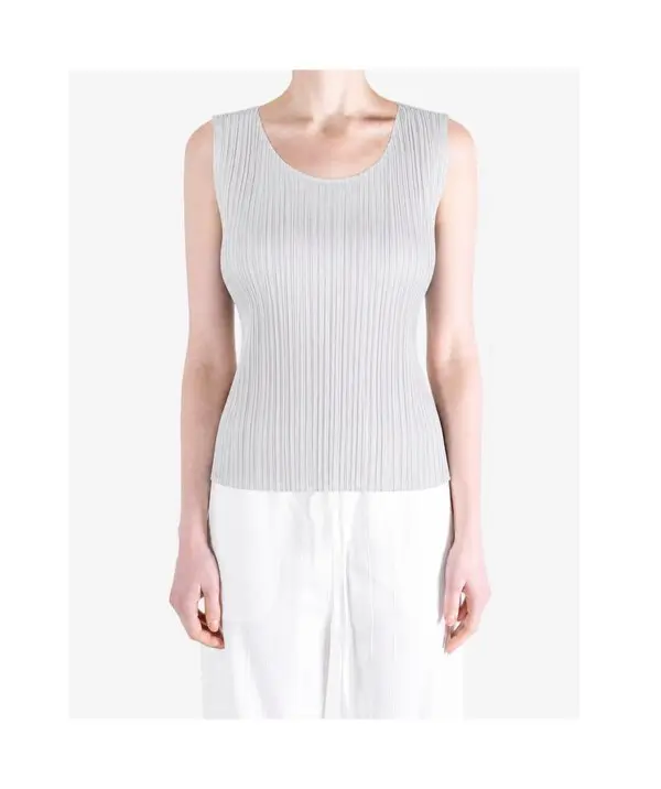 Issey Miyake Sleeveless Pleated Top - No
