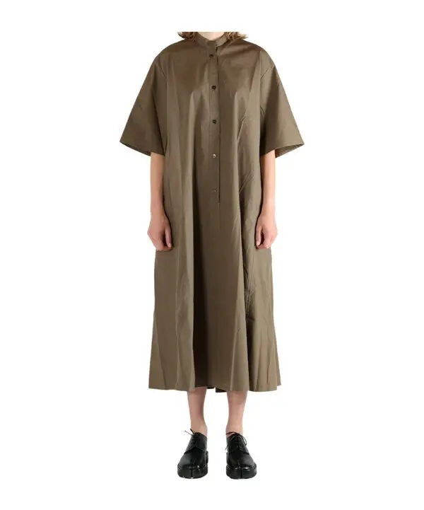 Studio Nicholson Button-front Midi Shirt Dress - Brown