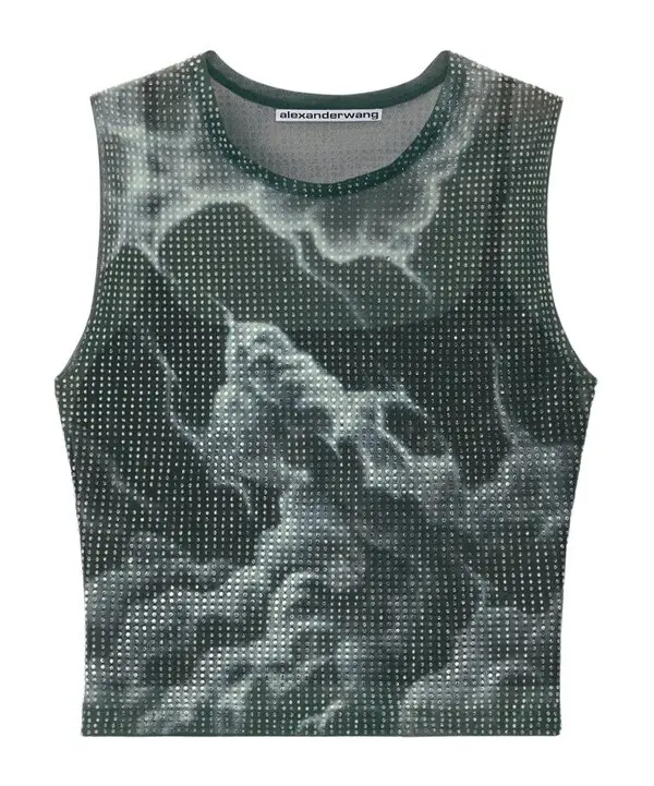Alexander Wang Embellished Cloud Print Tank Top