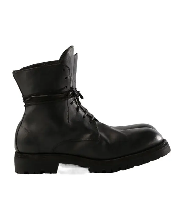 Guidi Lace-up Round Toe Ankle Boots