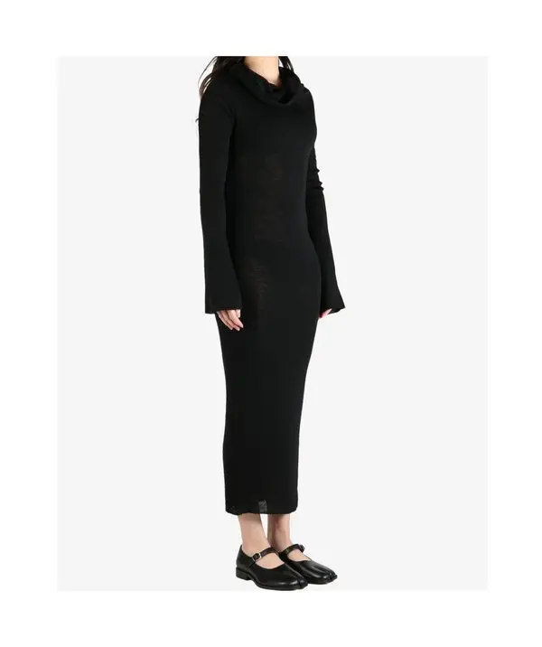 ANN DEMEULEMEESTER High Neck Dropped Shoulder Knitted Dress