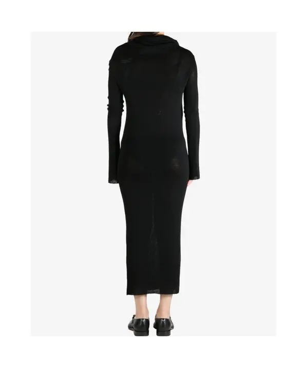 ANN DEMEULEMEESTER High Neck Dropped Shoulder Knitted Dress