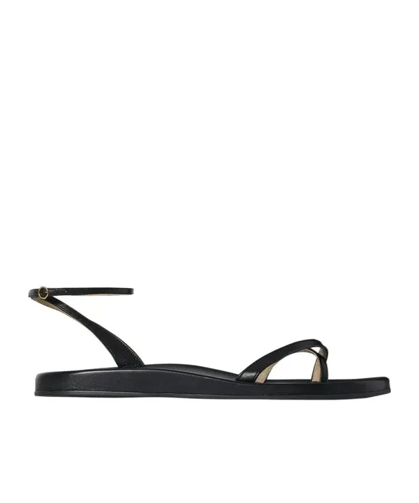 THE ROW Leather Cross-strap Sandals