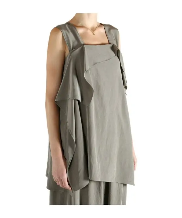 Y’s Ruffled Square-neck Top
