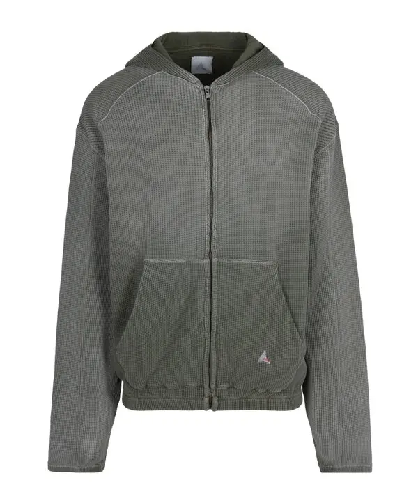 ROA Bee Sun Faded Zipped Hoodie - Olive