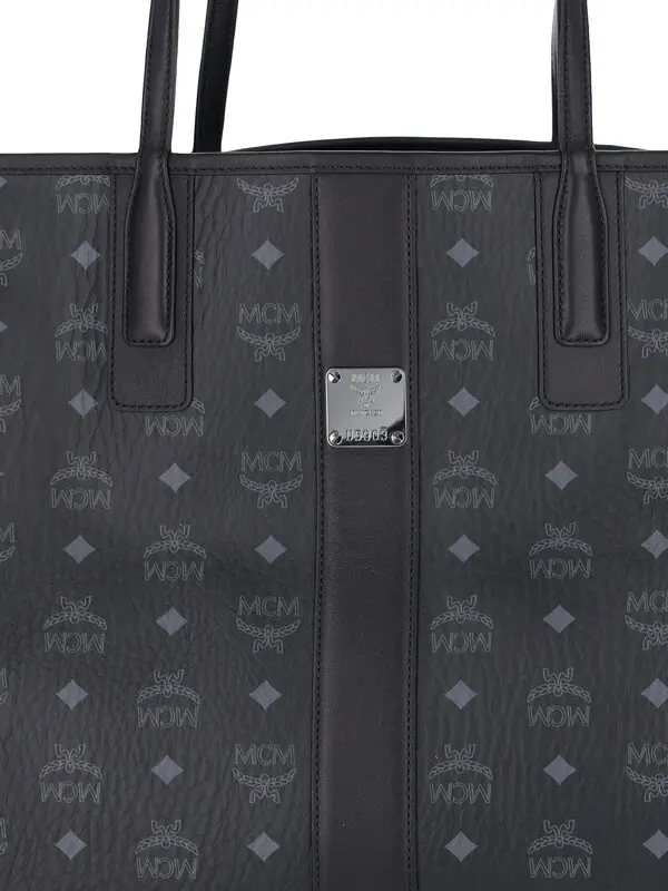 Mcm Liz Logo Plaque Top Handle Bag