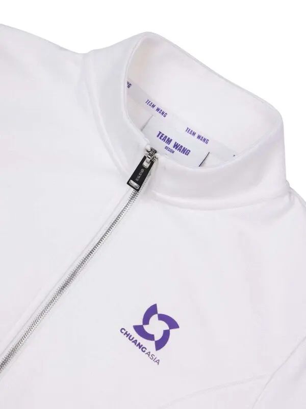 TEAM WANG Logo-print Cropped Track Jacket