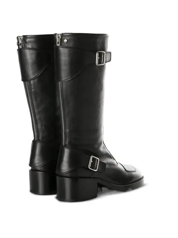 ANN DEMEULEMEESTER Balo Buckle-detail Knee-high Biker Boots