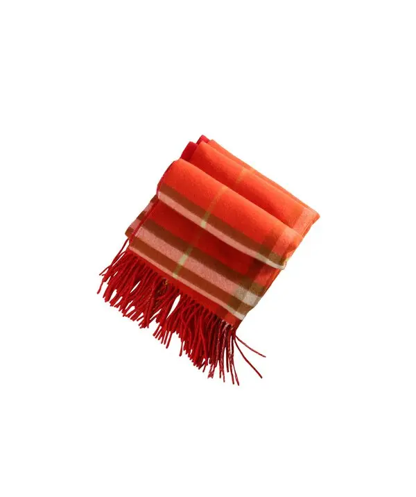 Burberry Checked Fringed Scarf