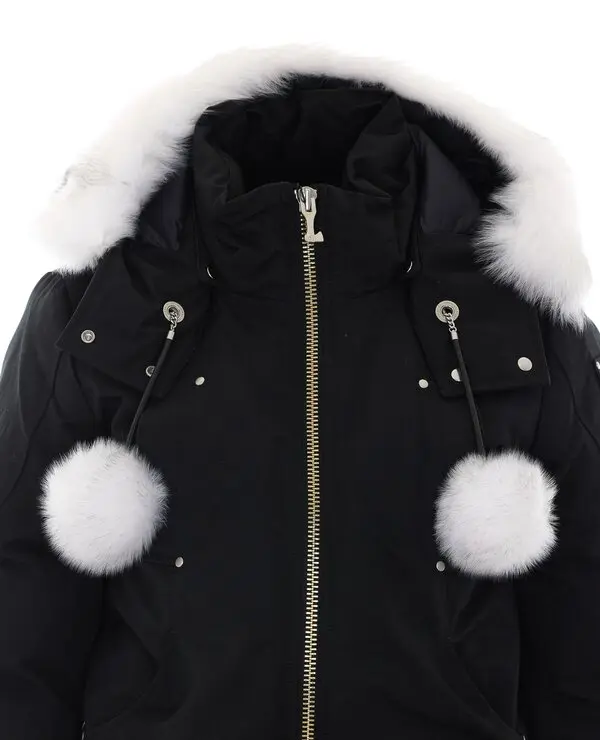 Moose Knuckles Hooded Zip-up Jacket With Pom Poms
