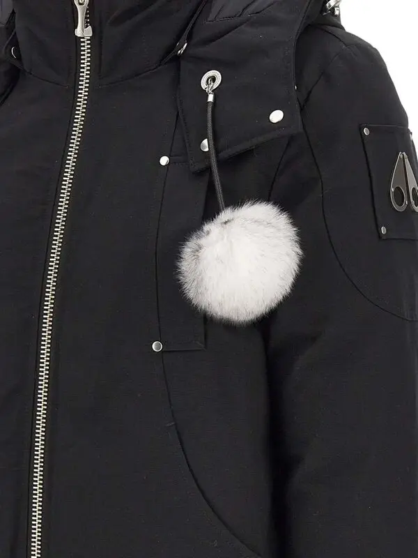 Moose Knuckles Hooded Zip-up Jacket With Pom Poms