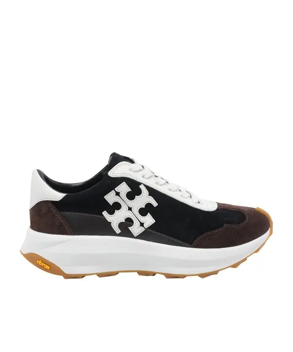 Tory Burch Logo Patch Lace-up Sneakers - Black