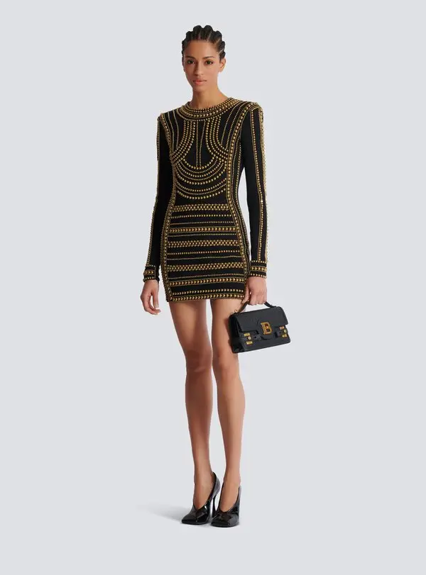 Balmain Short Gold Bead-embroidered Dress