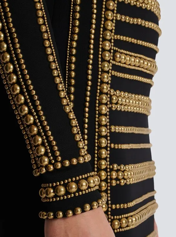 Balmain Short Gold Bead-embroidered Dress