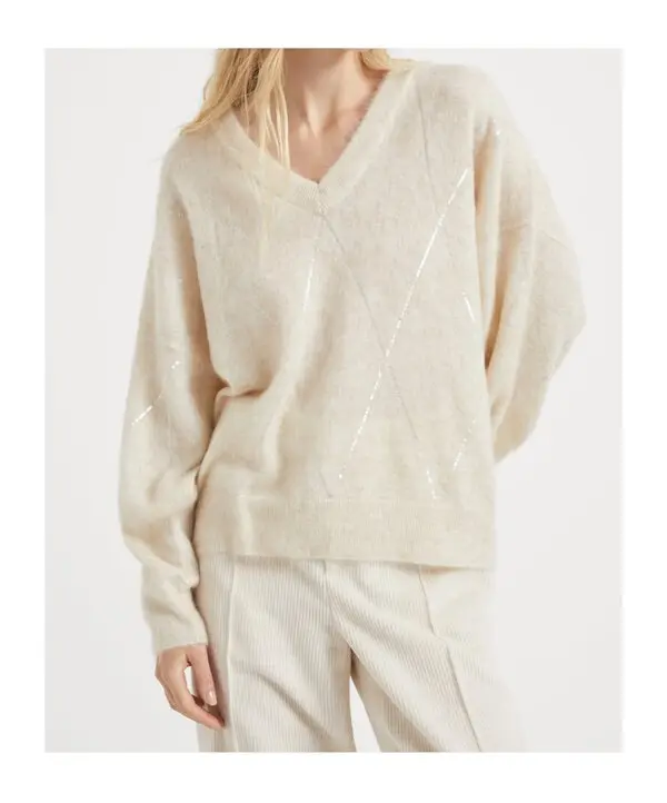 Brunello Cucinelli V-neck Knitted Jumper