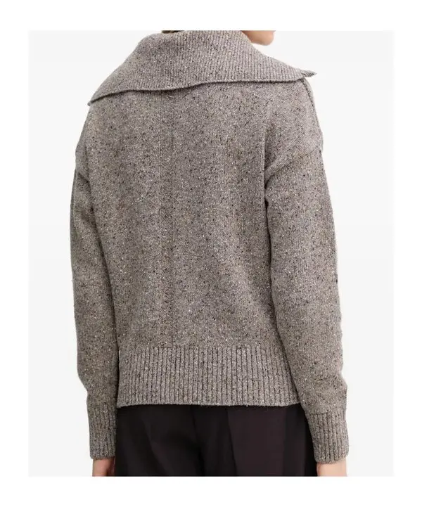 Barbour Zip Collar Sweater With Branded Buckle