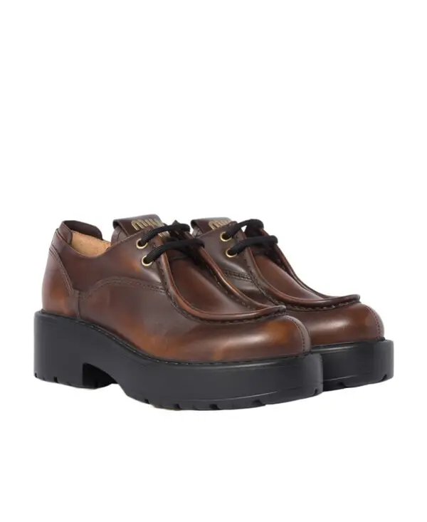 Miu Miu Logo-patch Round-toe Loafers