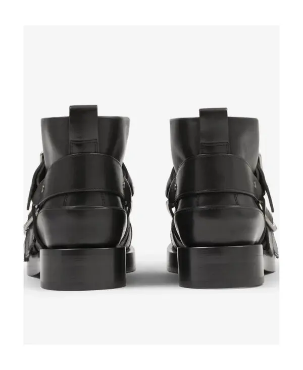 Burberry Buckled Leather Ankle Boots
