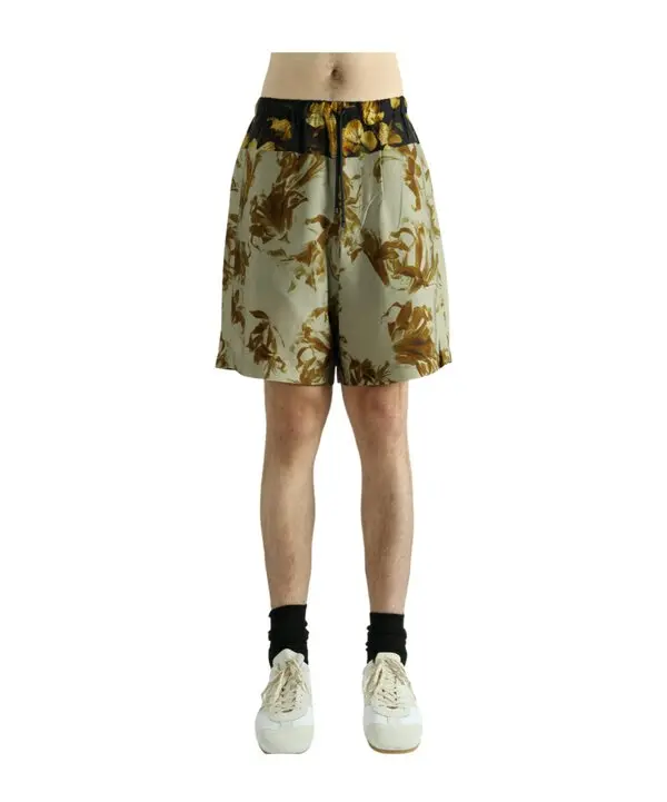 Dries Van Noten Floral Printed Drawstring Shorts - Multicolor