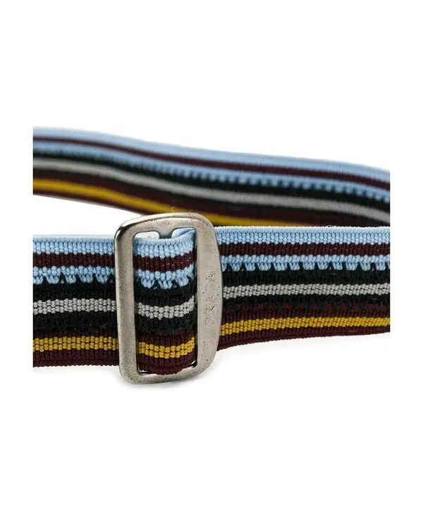 Prada Striped Buckle Belt